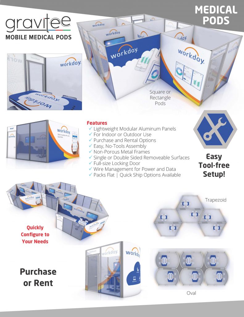 Gravitee Modular Medical Testing Pods | Trade Show Ideas & Inspiration