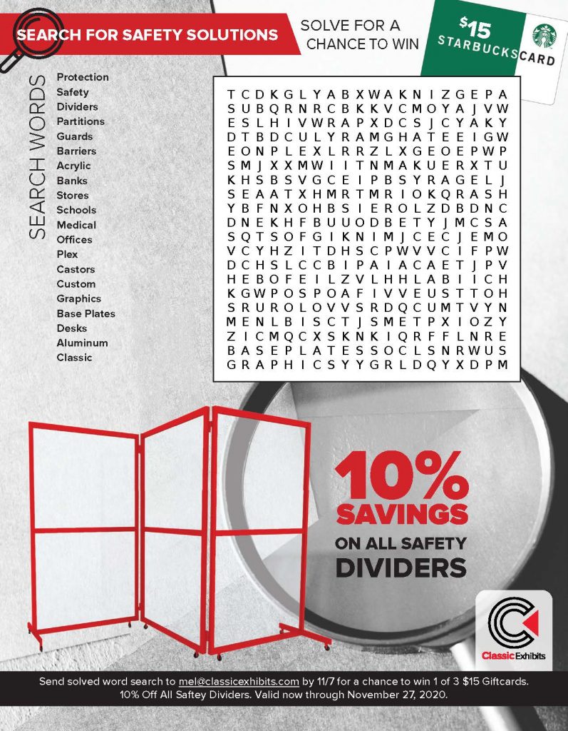 Word Search for Safety Dividers and PPE Solutions | Trade Show Ideas ...